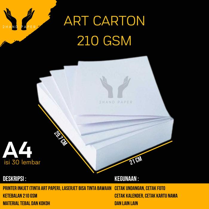 Jual Art Carton 210 gsm A4 isi 30 lembar / Art Carton A4 210 gr - Kota ...