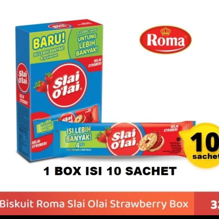 Jual Roma Slai Olai Strawberry 1 Box Isi 10 Sachet - Jakarta Pusat ...