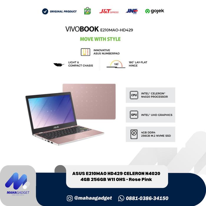 Jual ASUS E210MAO HD429 CELERON N4020 4GB 256GB W11 OHS - Rose Pink ...