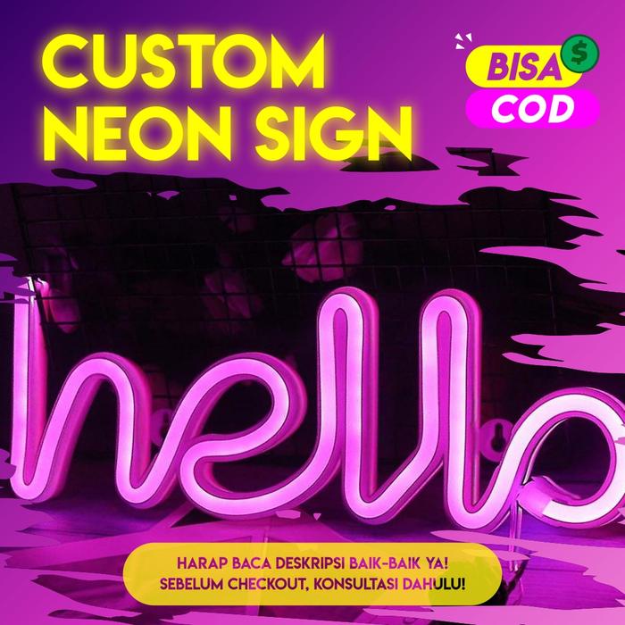 Jual Hiasan Dekorasi Dinding Neon Sign LED Lampu Hias Custom Nama ...
