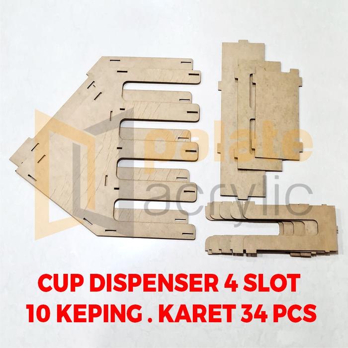 Jual Acrylic Cup Holder Dispenser 4 Slot - Rak Akrilik Plastik / Paper ...