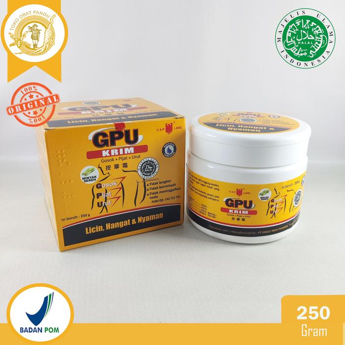 Jual CAP LANG GPU KRIM MINYAK SEREH (250 GRAM) / GPU CREAM GOSOK PIJAT ...