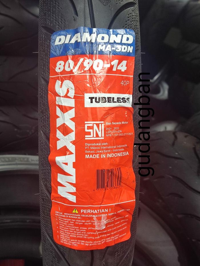 Jual Maxxis Diamond 80 90 - 14 MA - 3DN TUBELESS Ban Motor Scooter ...