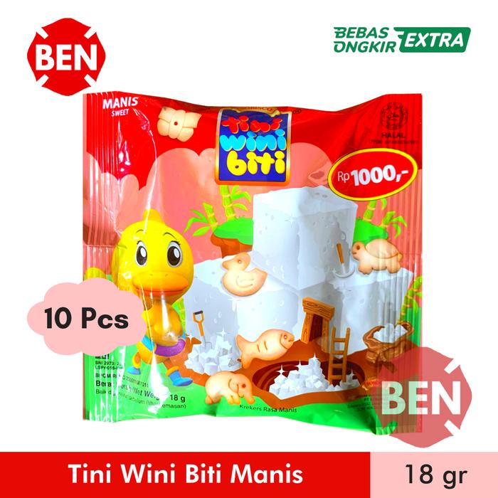 Jual Tini Wini Biti MANIS 1 Pak 10 Sachet Pcs Biskuit Merah Sobisco ...