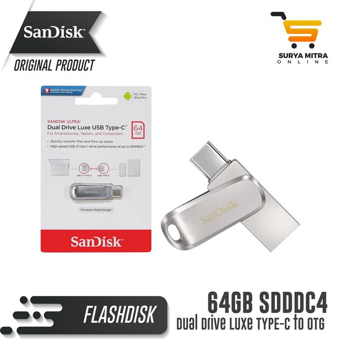 Jual Flashdisk Sandisk OTG 64GB USB Type-C USB 3.1 Ultra Dual Drive Luxe - Kota Surabaya - Surya ...