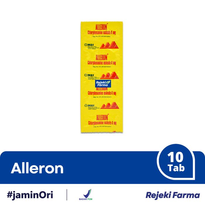 Jual Alleron 4 Mg 1 Strip 10 Kaplet - Obat Alergi Gatal Rhinitis ...