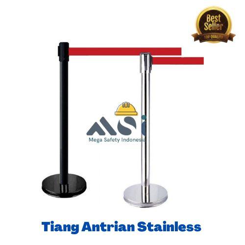 Promo Tiang Antrian Pembatas Stainless Pita 2M - Tiang Hitam, Pita ...