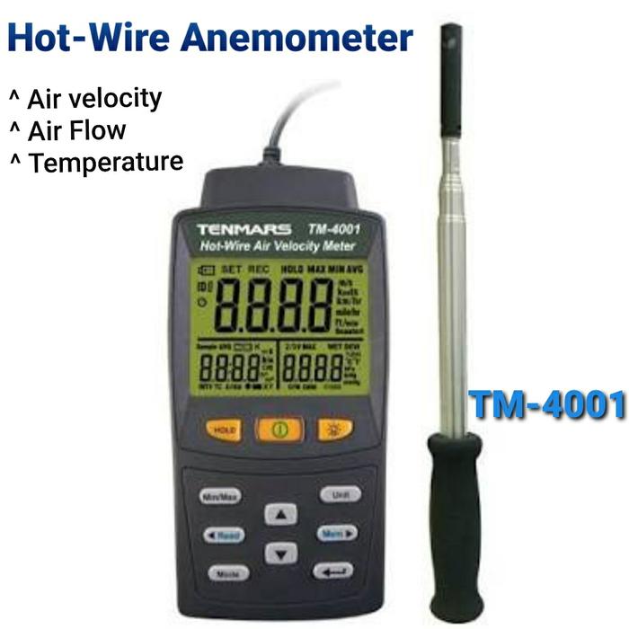 Jual Hot Wire Air Velocity Meter TM-4001 Hot Wire Anemometer Tenmars ...