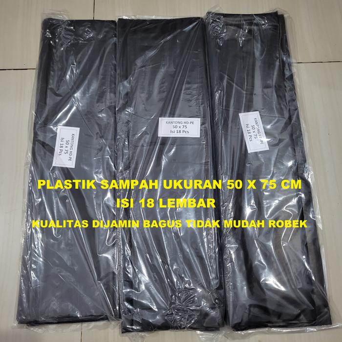 Jual Kantong Plastik Sampah 50x75 cm / Plastik Hitam 50x75 cm - Jakarta ...