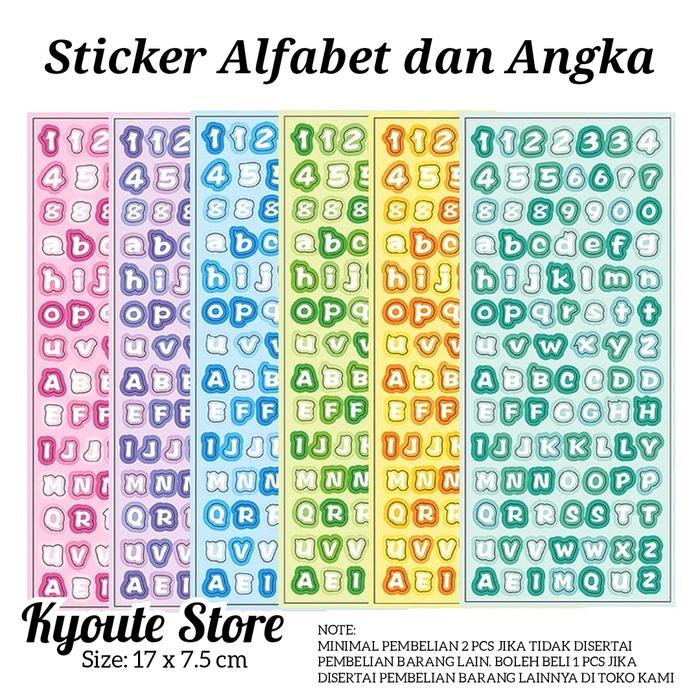 Jual Sticker Sheet Alfabet Angka Number Alphabet Abjad Color Journal ...