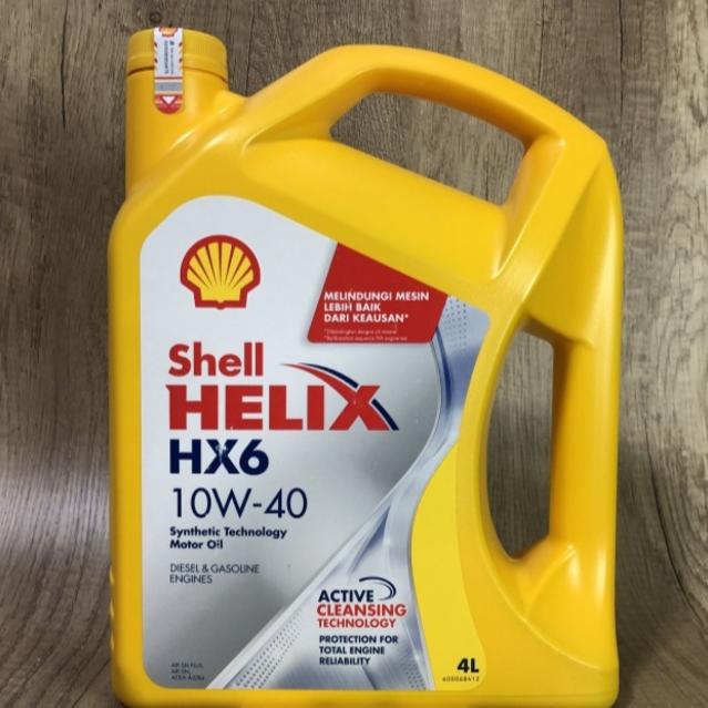 Jual Oli Shell Helix HX6 ,Sae 10W-40 ,Synthetic Teknologi Ori 💯 Scan ...