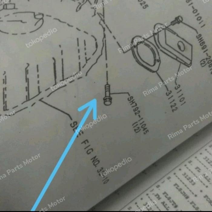 Jual BOLT TRANSMISI KELILING BAUT KEPALA BABI HINO SH792-11045 GENUINE ...