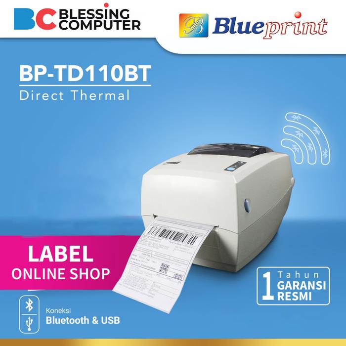 Promo Printer Label BLUEPRINT Thermal Barcode Bluetooth Usb BPTD110BT ...