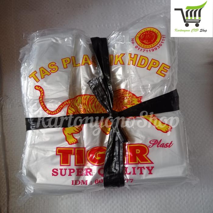 Jual Kantong Plastik Kresek Tas Plastik HDPE Tiger Bening Ukuran 15 ...