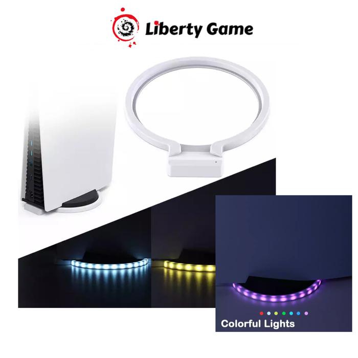 Jual PS5 LED RGB Colorful Light Console Round Base Stand Intelligent ...