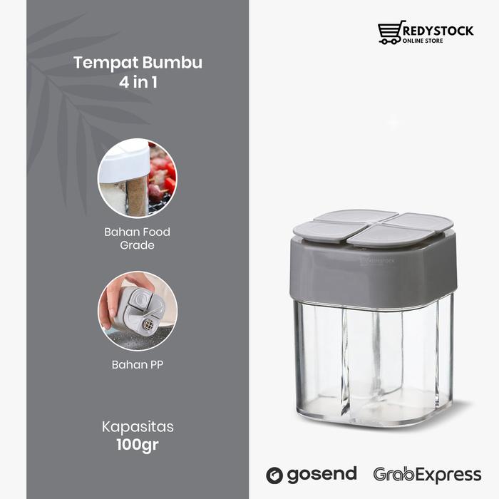Jual Tempat bumbu garam merica lada cabe rempah 4 in 1 - spices jar ...