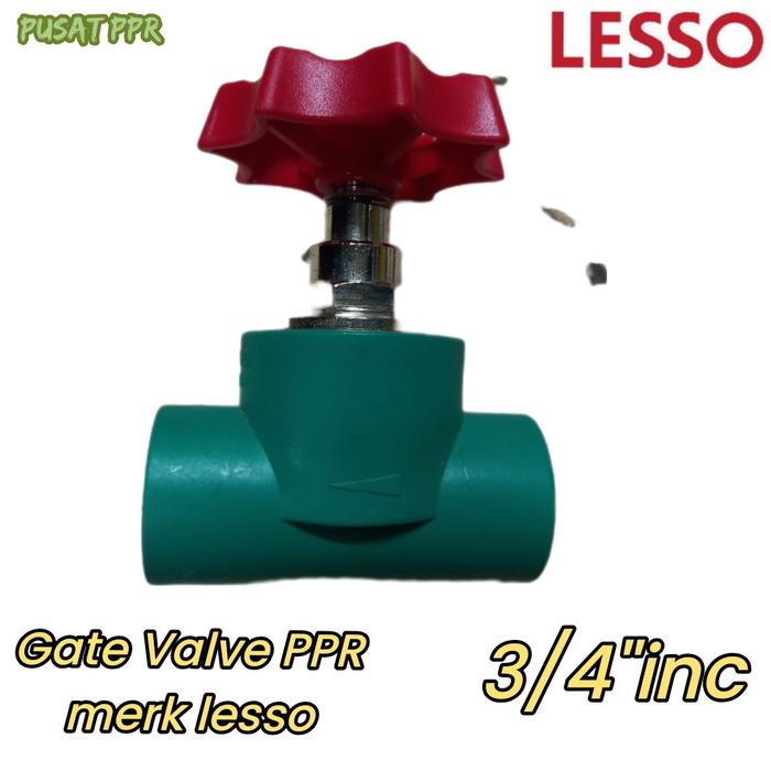Jual Gate Valve PPR merk lesso 25mm 3/4"inc stop kran PPR - Jakarta ...