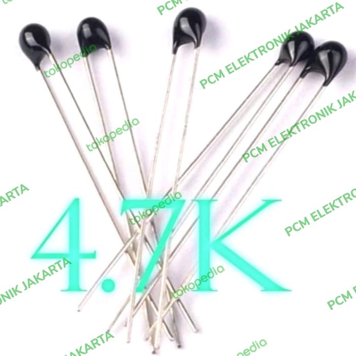 Jual thermistor sensor suhu temperature ntc 4.7k 4k7 4.7kohm ohm hitam ...