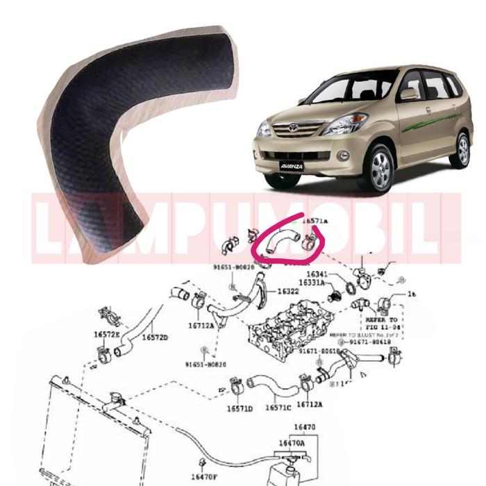 Jual Selang Radiator Bawah Belakang Daihatsu Xenia Toyota Avanza 2003 ...
