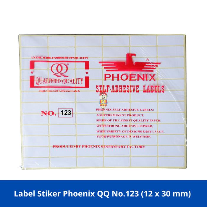 Promo Label Stiker Phoenix QQ No.123 Kertas Harga Nama Undangan 12 x 30 ...