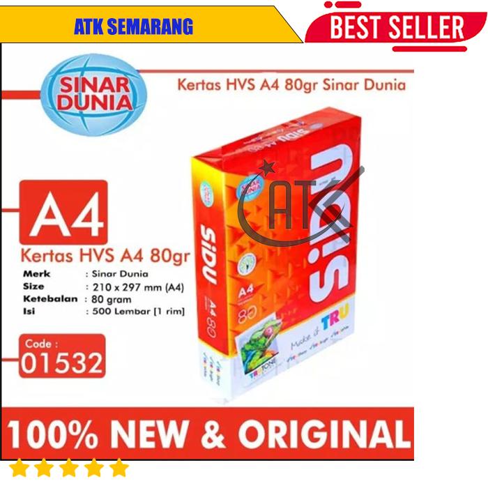 Jual Kertas HVS Sinar Dunia SIDU A4 80 Gram - Kota Semarang - atk semarang | Tokopedia