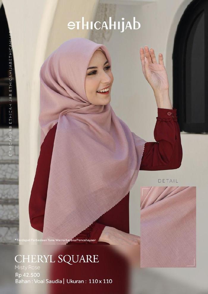 Promo Ethica-Cheryl Square Bahan Voal Saudia Warna Shell Coral-Light ...