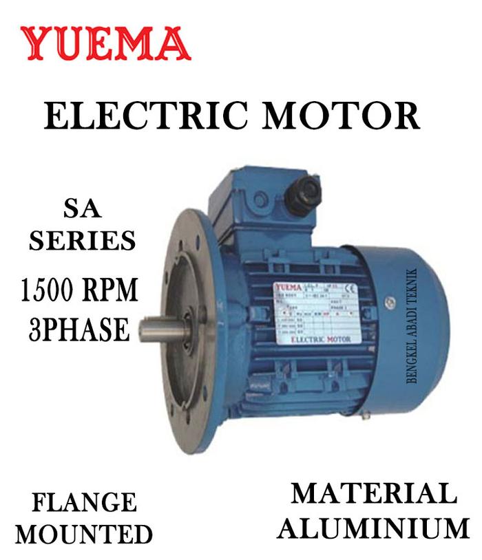 Jual ELECTRIC MOTOR YUEMA SA 0.37KW 0.5HP 1500RPM 4POLE 3PHASE B5 ...