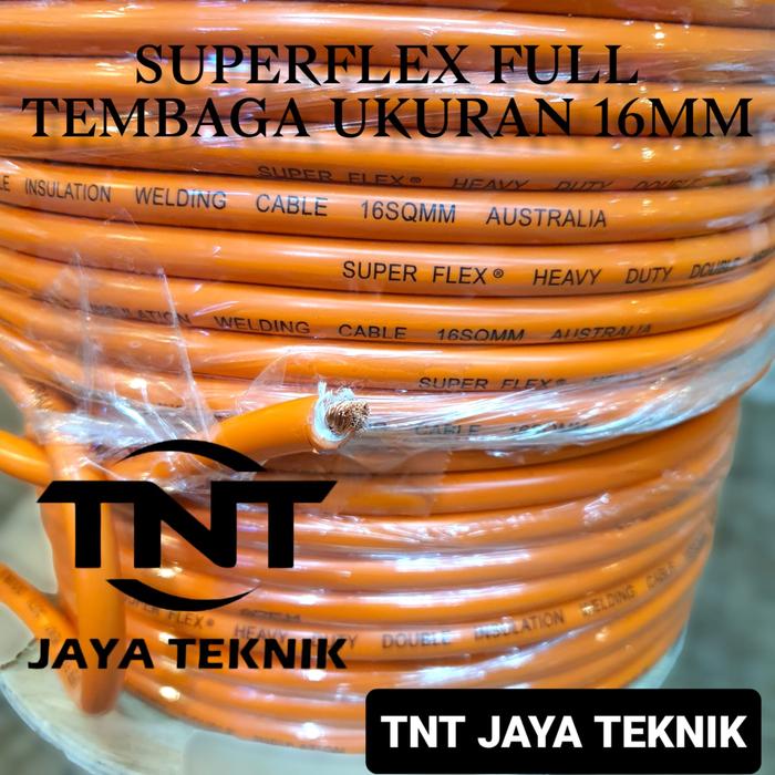 Jual KABEL LAS SUPERFLEX 16MM / WELDING CABLE SUPERFLEX 16 MM FULL TEMBAGA - WARNA ORANGE ...