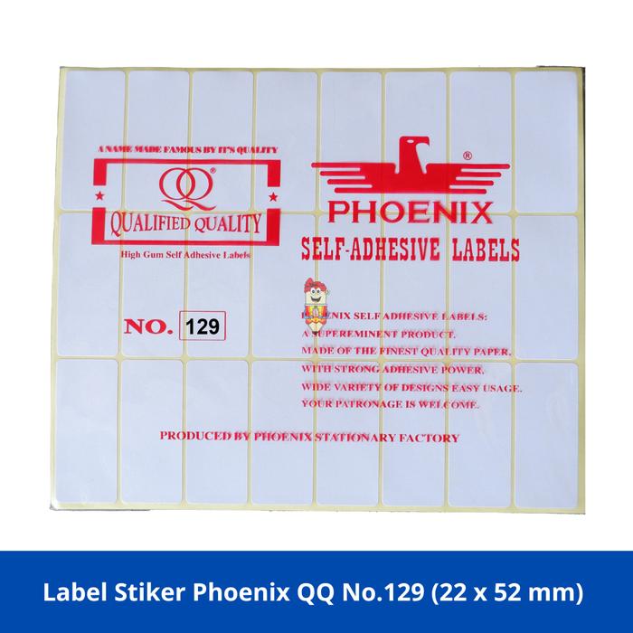 Promo Label Stiker Phoenix QQ No.129 Kertas Harga Nama Undangan 22 x 52 ...