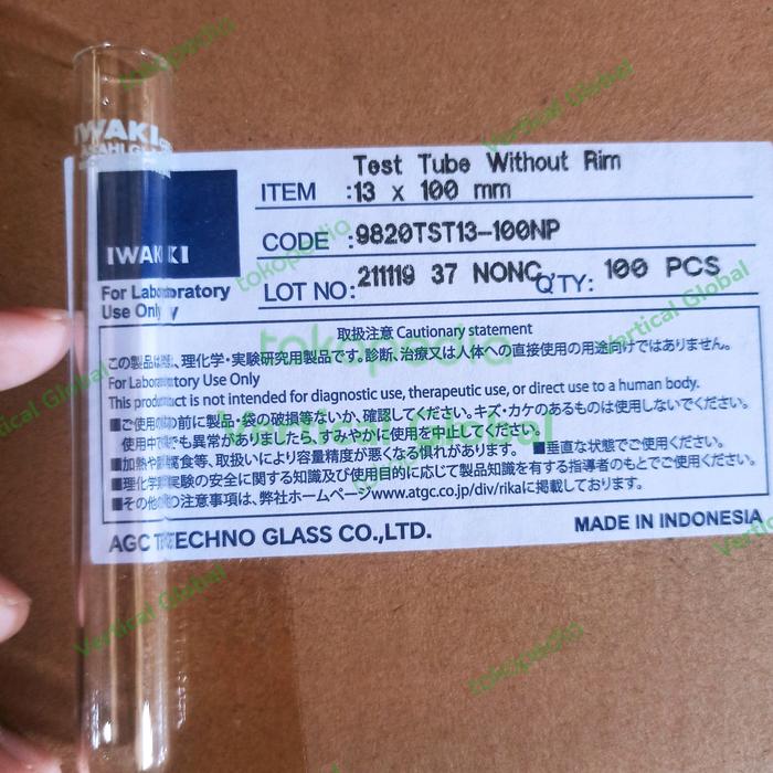 Jual Test Tube 13 x 100 mm Iwaki Tabung Reaksi Kaca - Kota Surabaya ...