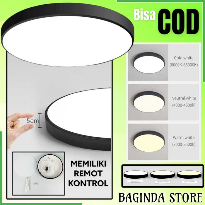 Promo Lampu LED Plafon Rumah Bulat Minimalis 3 Warna Modern Ceiling ...