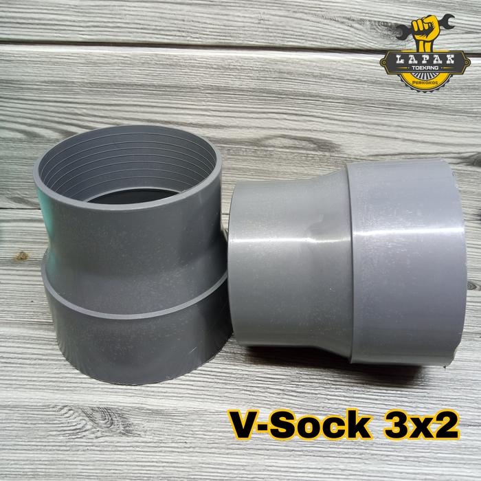 Jual V Sock Reducer Reducing Overloop PVC 3x2 Sambungan Pipa 3 ke 2 ...