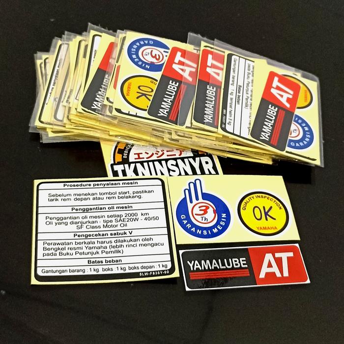 Jual Sticker Label Keterangan Prosedur Garansi Mesin Yamalube Yamaha ...