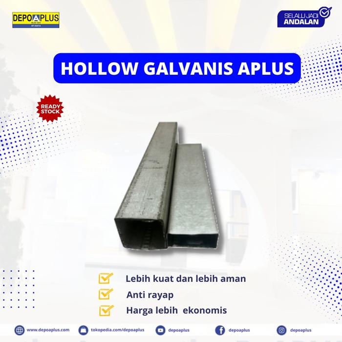 Jual HOLLO /HOLLOW GALVANIS 2X4 0,32 mm tali hijau kuning rangka gypsum ...