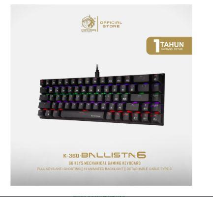Jual Keyboard gaming imperion mechanical 60% 68 keys ballista 6 k360 k ...