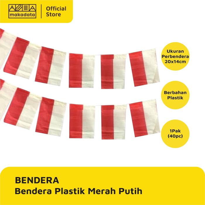 Jual BENDERA TALI PLASTIK MERAH PUTIH (1PAK) MURAH - Kota Surabaya ...