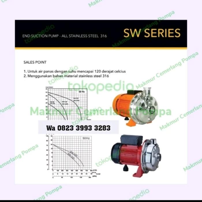 Jual BOSSCO SW-320 MCKARLEN SW 320 POMPA AIR PANAS SS316 /3HP 220VOLT ...