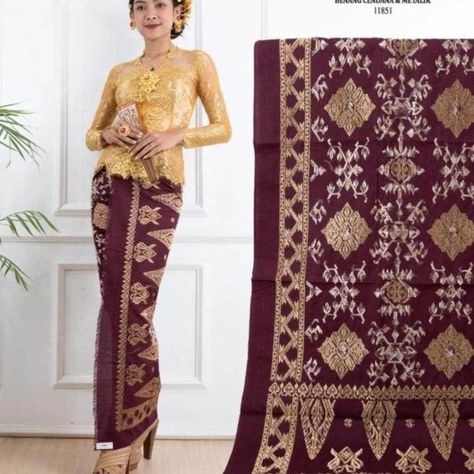 Jual Pakaian Adat Bali Kamen Songket Bordir Premium Bawahan Kebaya Bali ...