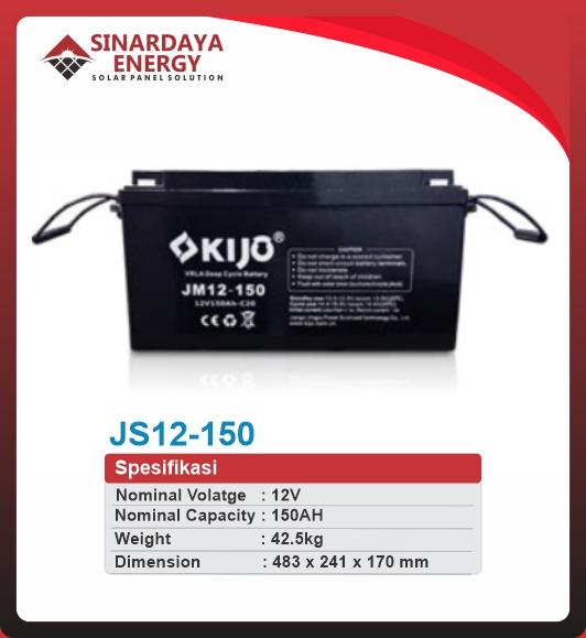 Jual Baterai VRLA 150Ah 12V KIJO | Aki Solar Cell | Tenaga Surya - Kota ...