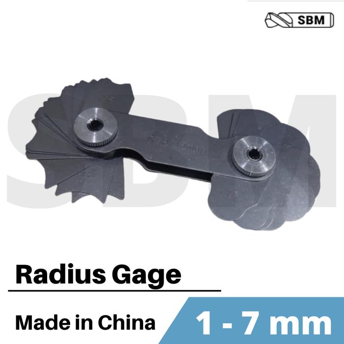 Jual RADIUS GAUGE 1 - 7 MM / RADIUS GAGE / ALAT PENGUKUR RADIUS 1 - 7 ...