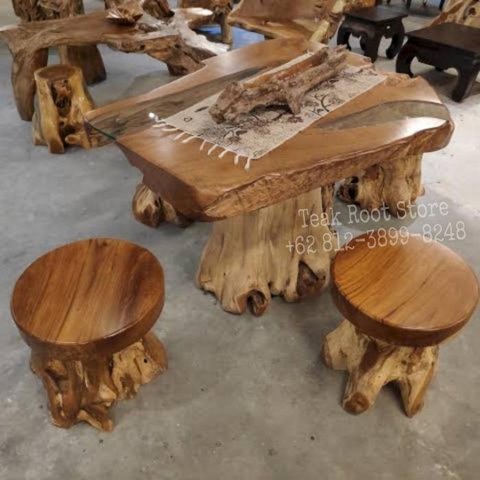 Jual Meja Teras 4 Kursi Unik Akar Kayu Jati Set - Kab. Bojonegoro ...
