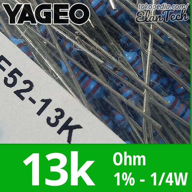 Jual Resistor Yageo 13k 1/4W 1% 0.25W 1/4 W 13 Kilo Ohm ElanTech ...