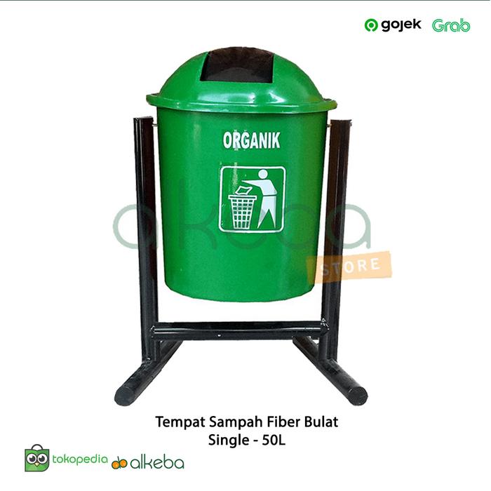 Jual TEMPAT SAMPAH TANAM TABUNG 50L / Tong fiber SINGLE bulat outdoor ...