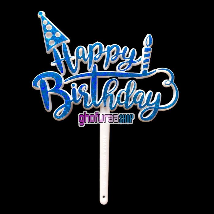 Jual Topper cake akrilik hiasan kue ulang tahun cake topper happy ...