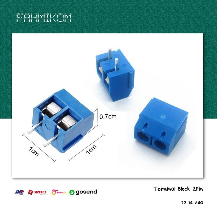 Jual Terminal Block 2 Pin PCB Mount Screw 2P Sekrup Cable Connector ...