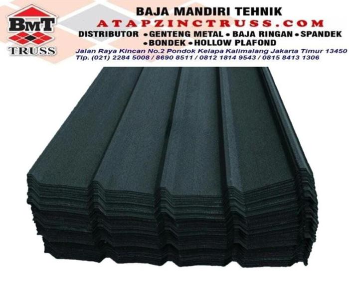 Jual Atap Zincalume Spandek Pasir tebal 0.40 mm warna Merah Hitam Biru ...