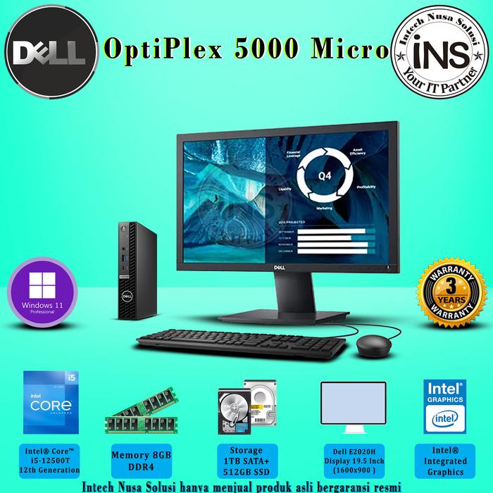Jual PC DELL OptiPlex 5000 Micro i5-12500T 8GB 1TB SATA/512GB/1TB SSD ...
