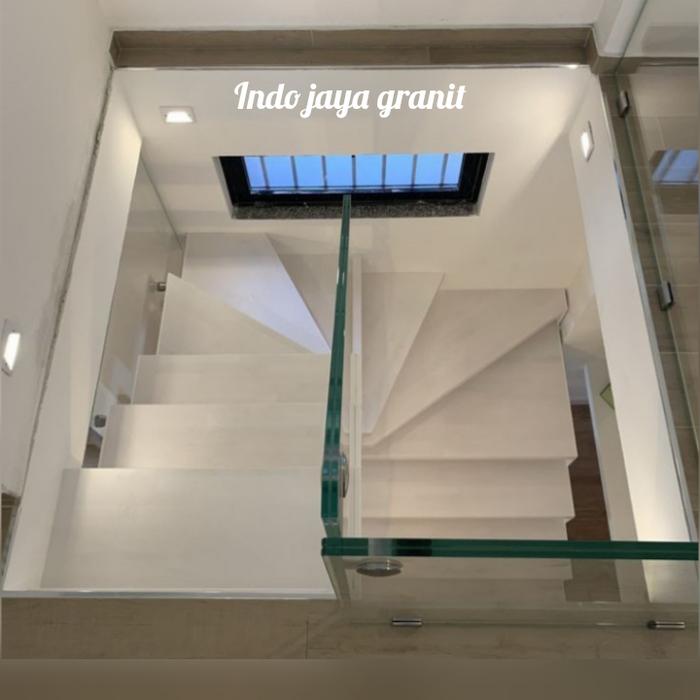 Jual granit tangga 30×80_30×90 pure white /putih polos glossy - Kab. Bogor - Indo jaya granit ...
