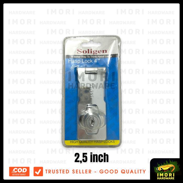 Jual SOLIGEN Overval Kunci Hasp Lock 2,5 3 4 inch Grendel Pintu Overpal ...