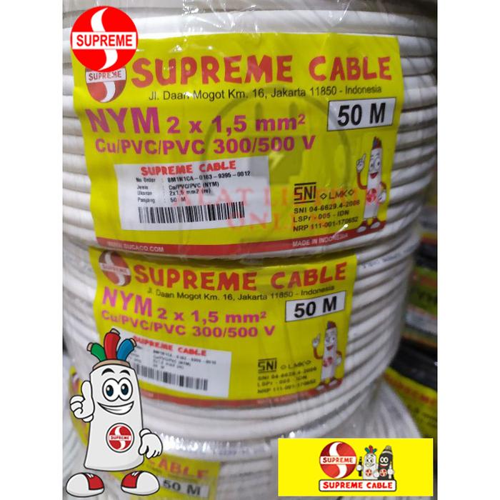 Jual KABEL NYM 2X1.5 MM 50M 50 M 50METER ORI SUPREME - Kab. Badung - Alat Listrik Onlen | Tokopedia